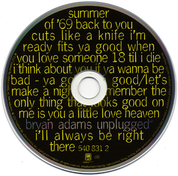 Bryan Adams Unplugged Track List